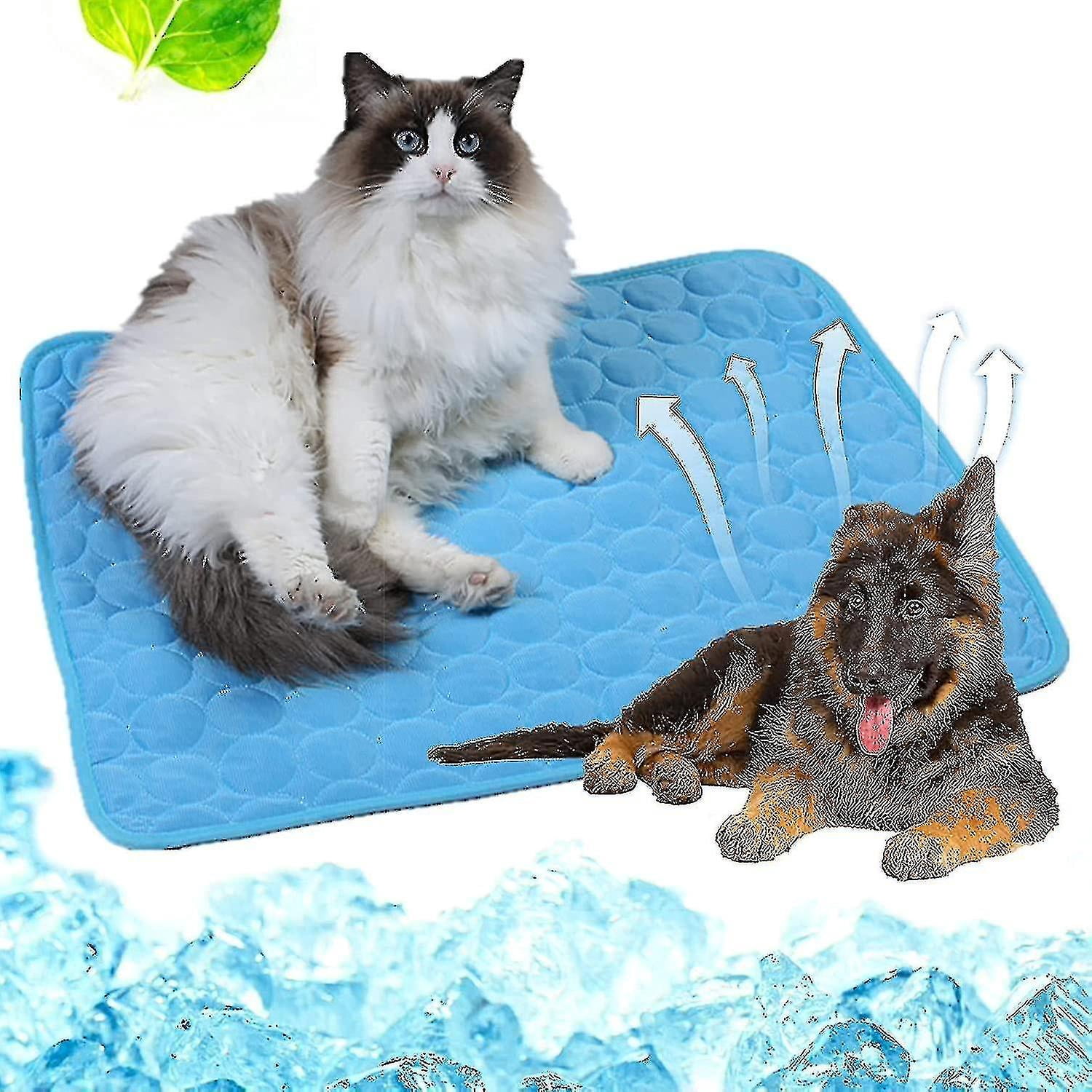 Dog Cooling Mat Sleeping Cooling Pad Washable Ice Silk Cool Blanket For ...