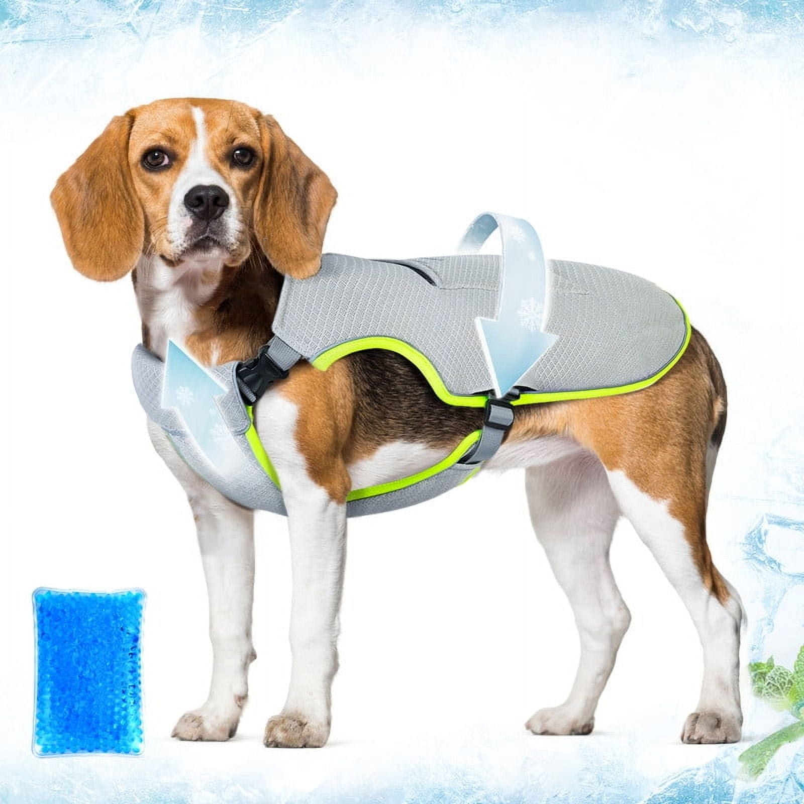 Dog Cooling Vest with Ice Packs Breathable Adjustable Dog Ice vest with ...