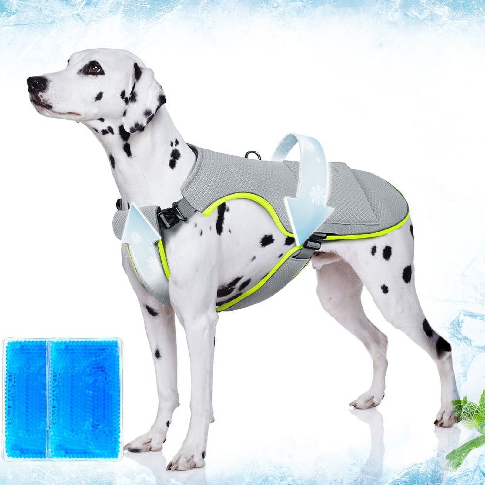 Dog Cooling Vest with Ice Packs Breathable Adjustable Dog Ice vest with ...