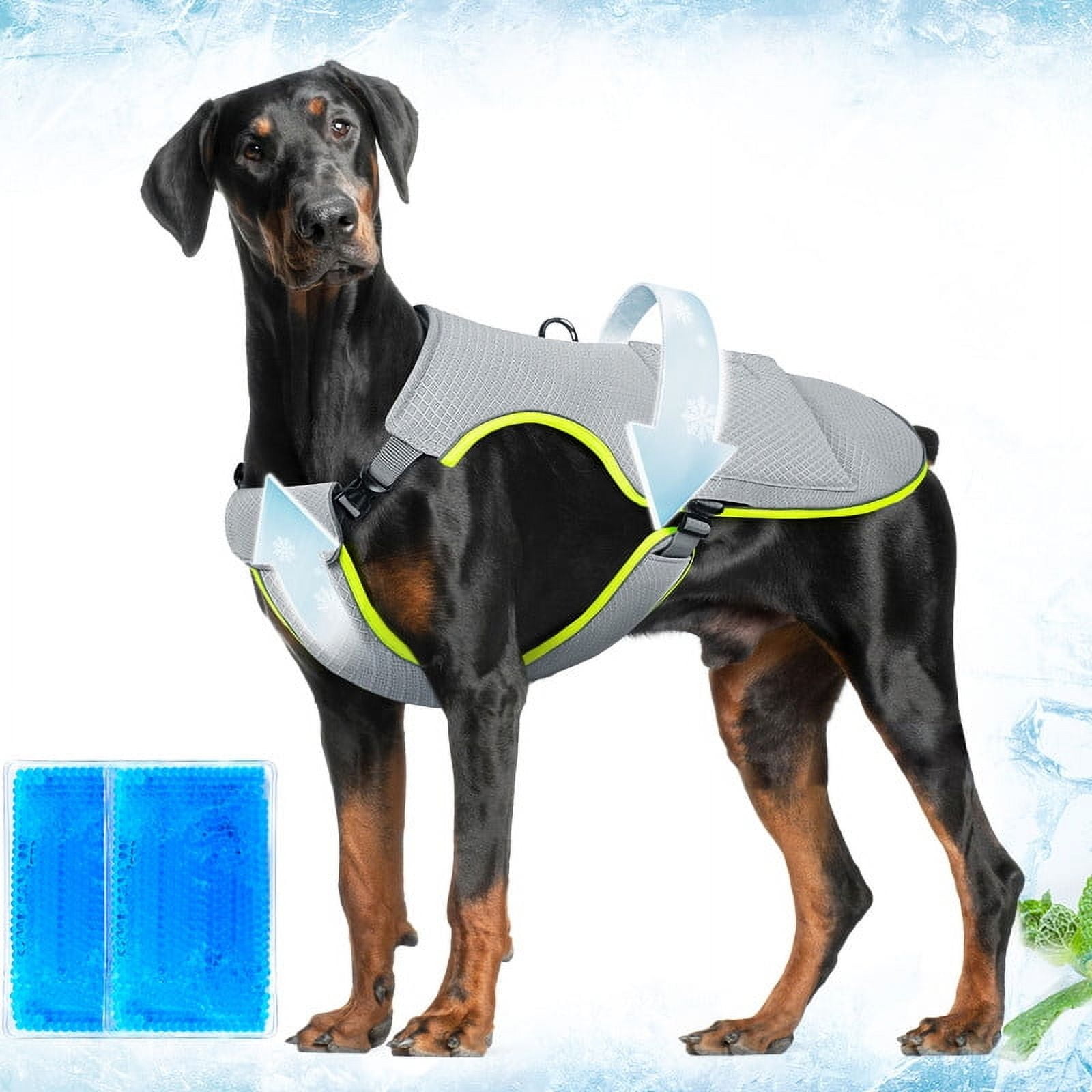 Dog Cooling Vest with Ice Packs Breathable Adjustable Dog Ice vest with ...