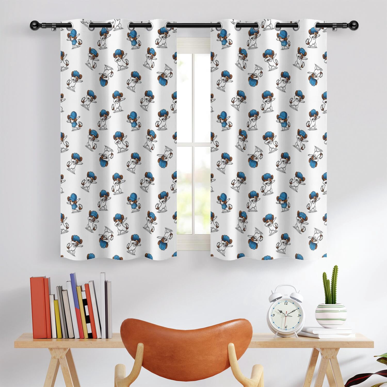 Dog Costume White Pattern Blackout Curtains,Triple Weaved Fabric ...
