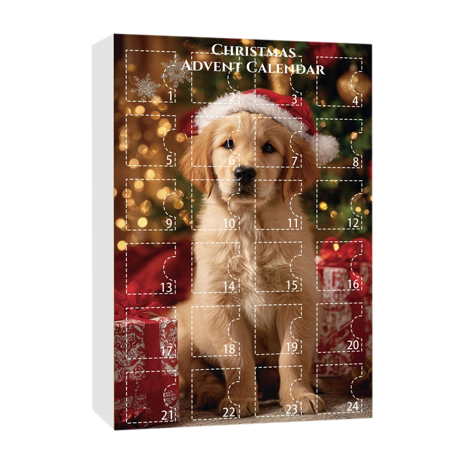 Dog Countdown Calendar - 24 Day Puppy Advent, Reusable Flat Ornament ...