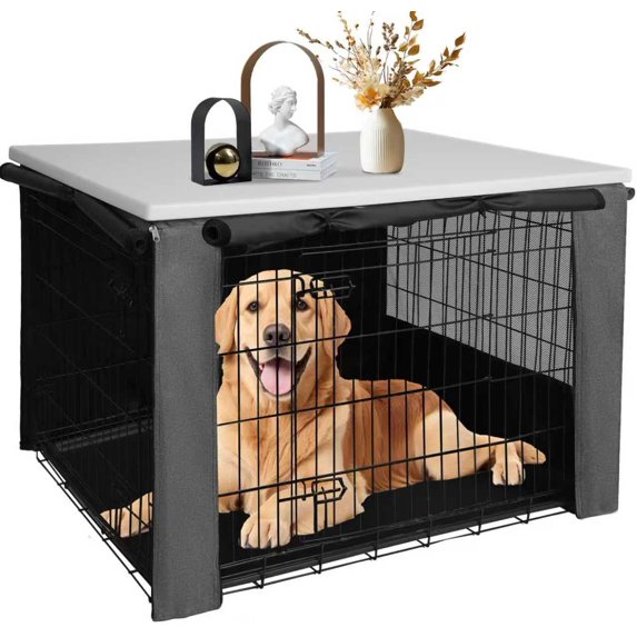 Dog Crate Cover with Tabletop for 42 Inch Dog Cage, Heavy Duty Dog ...