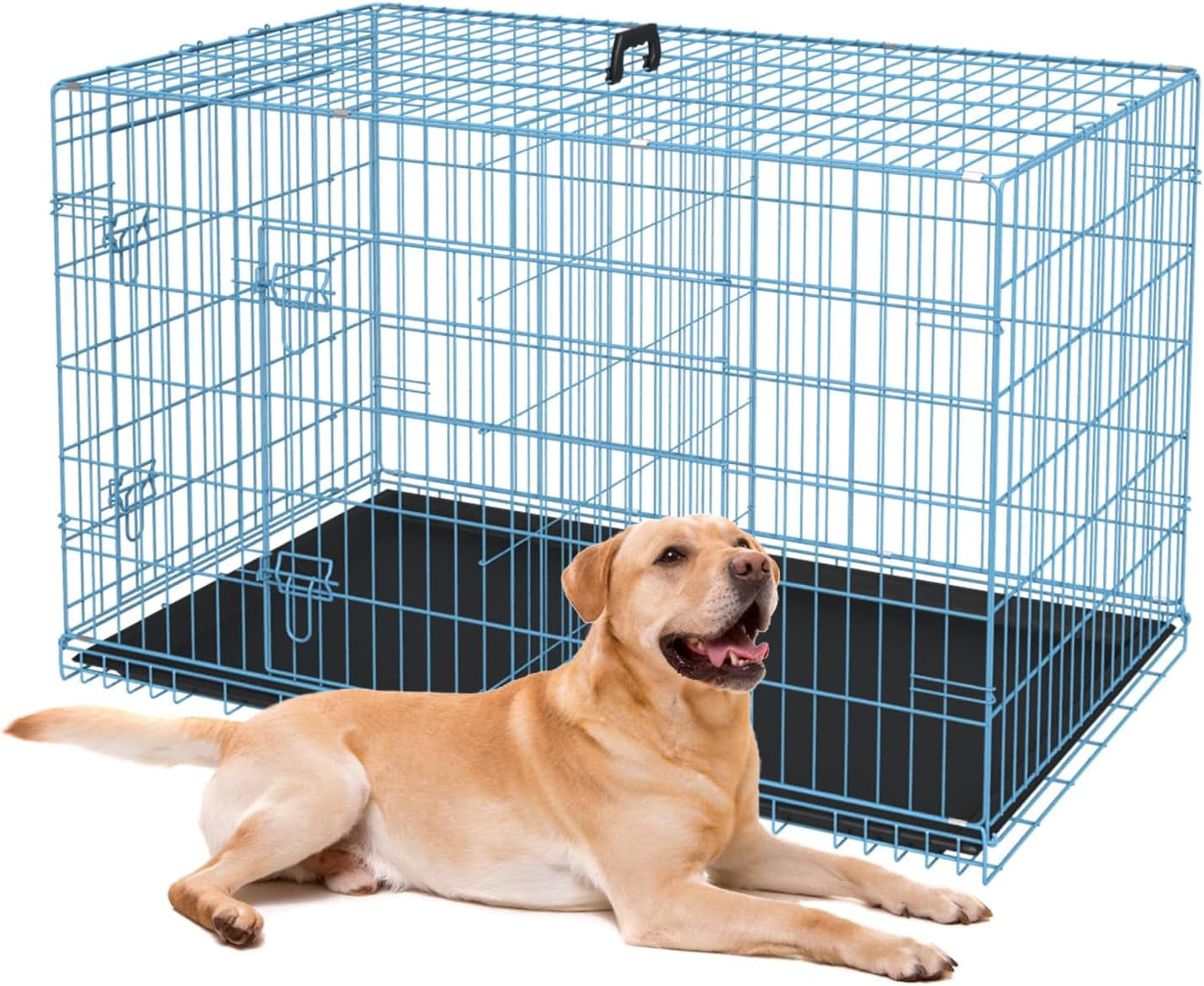Dog Crate Dog Cage Dog Kennel Metal Wire Double-Door Folding Pet Animal ...