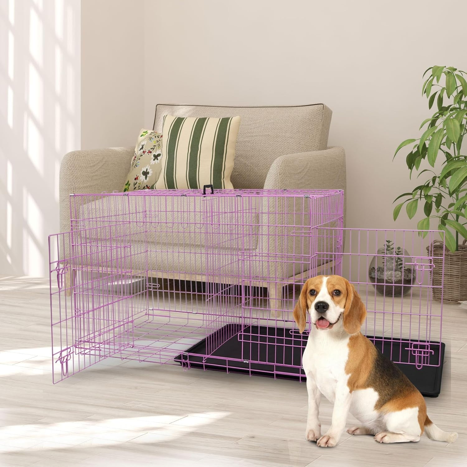 Dog Crate, Dog Crates for Small Medium Large Dogs Indoor, Folding Metal ...