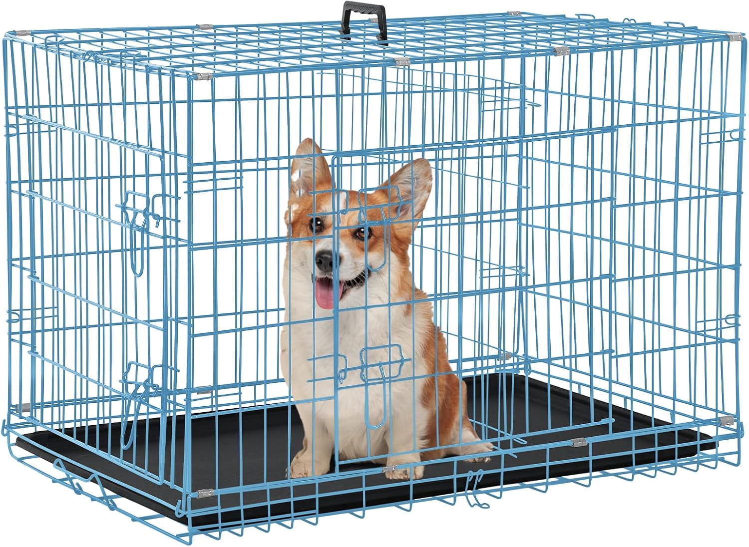 Dog Crate Dog Kennel Cage 42” Portable Foldable Indoor Outdoor Large ...