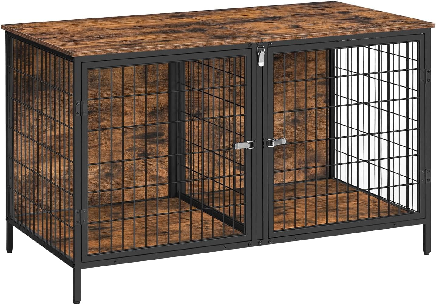 Dog Crate Furniture for 2 Dogs, 43.3" Dog Kennel with Removable Divider ...