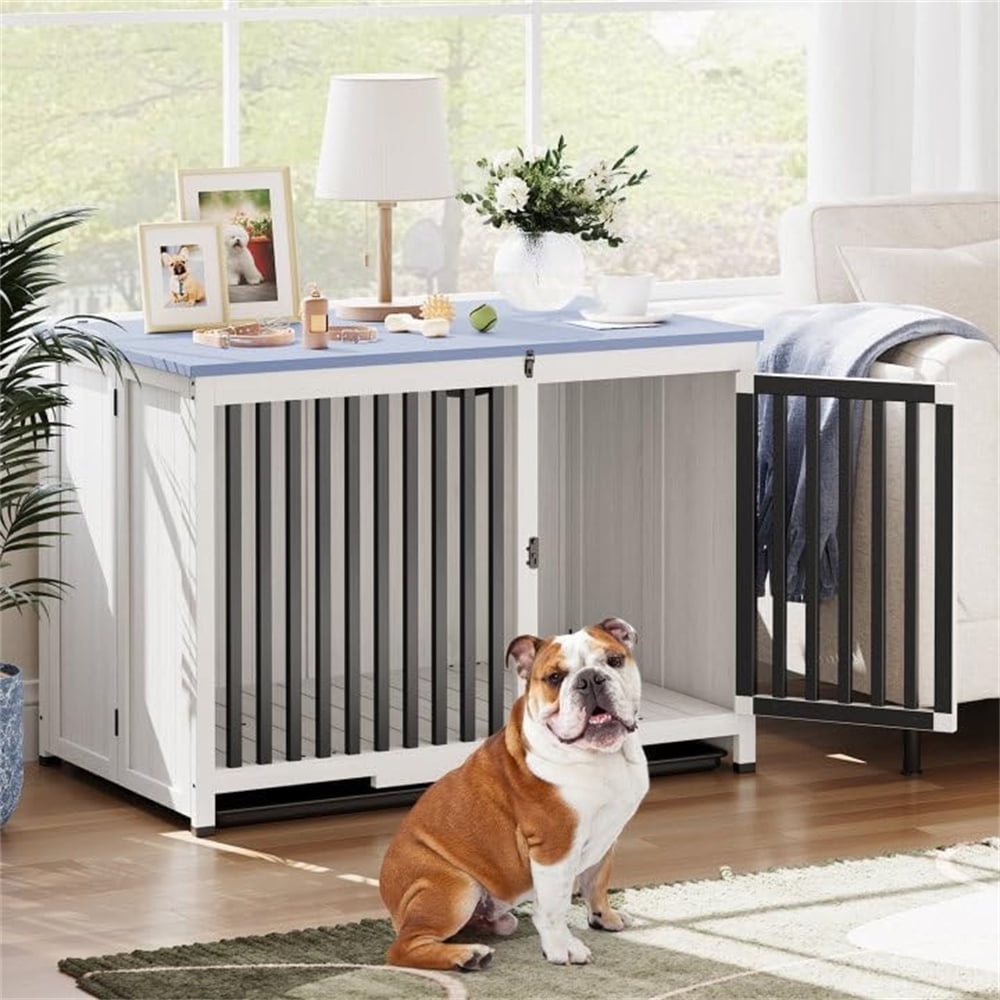 Dog Crate Furniture, Wooden Dog Crate End Table for Medium Dogs with ...
