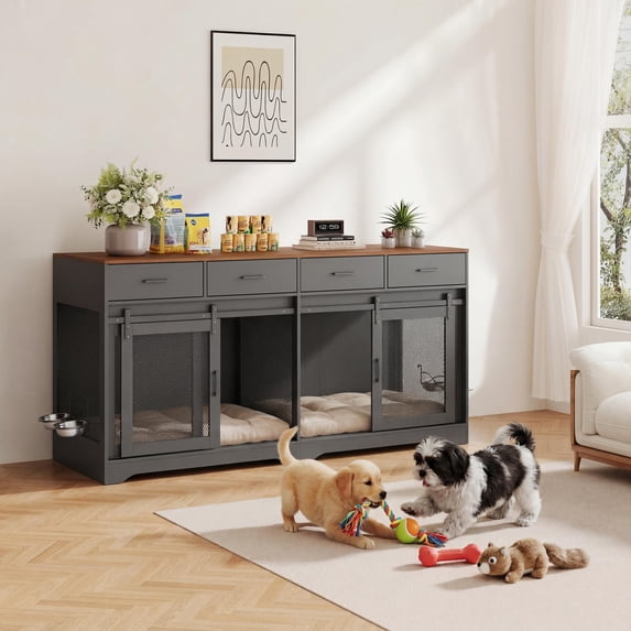 Dog Crate Furniture for Medium & Large Dogs – Indoor Kennel with ...