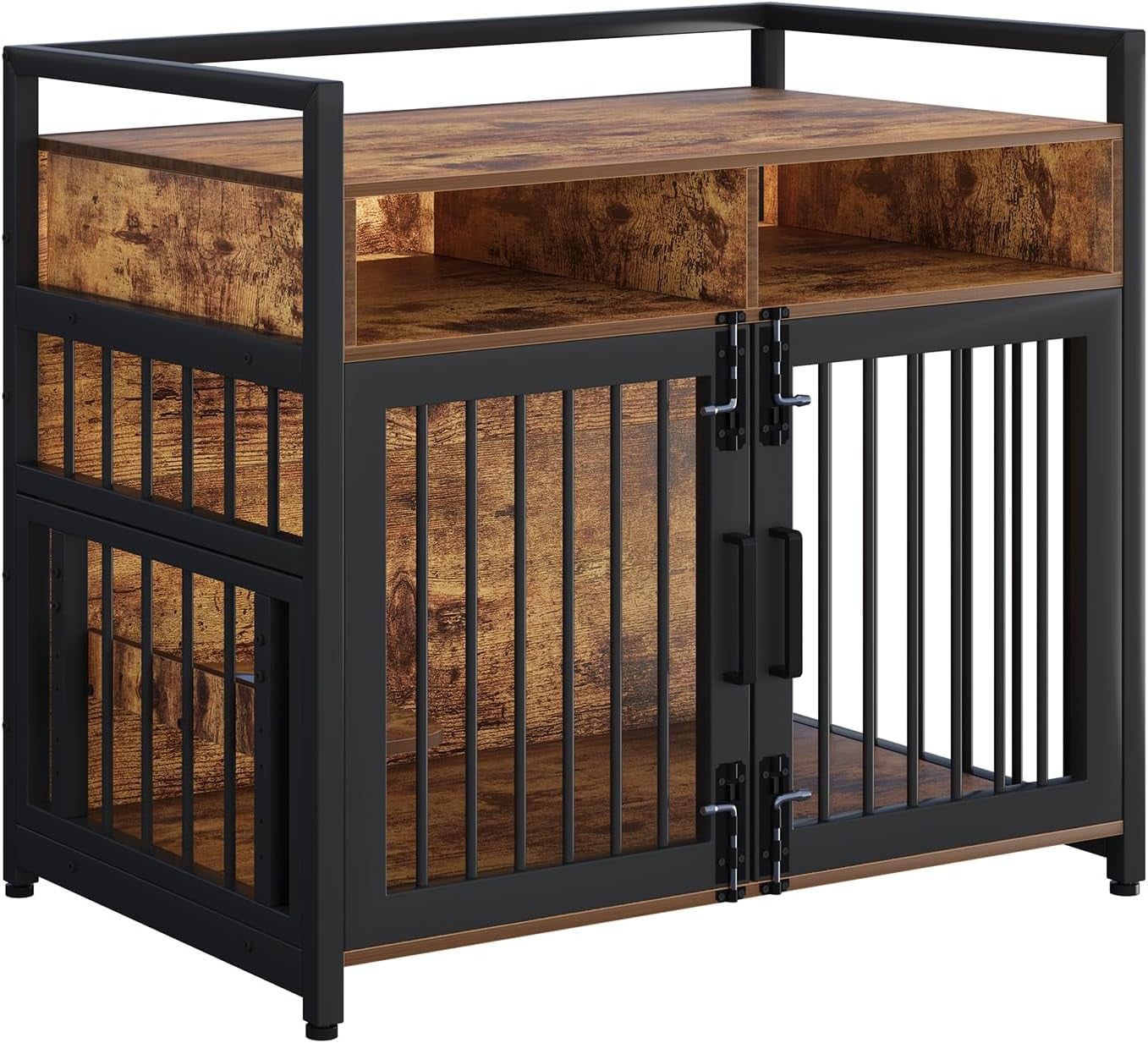 Dog Crate Furniture with Storage, Adjustable Raised Feeder, Furniture ...