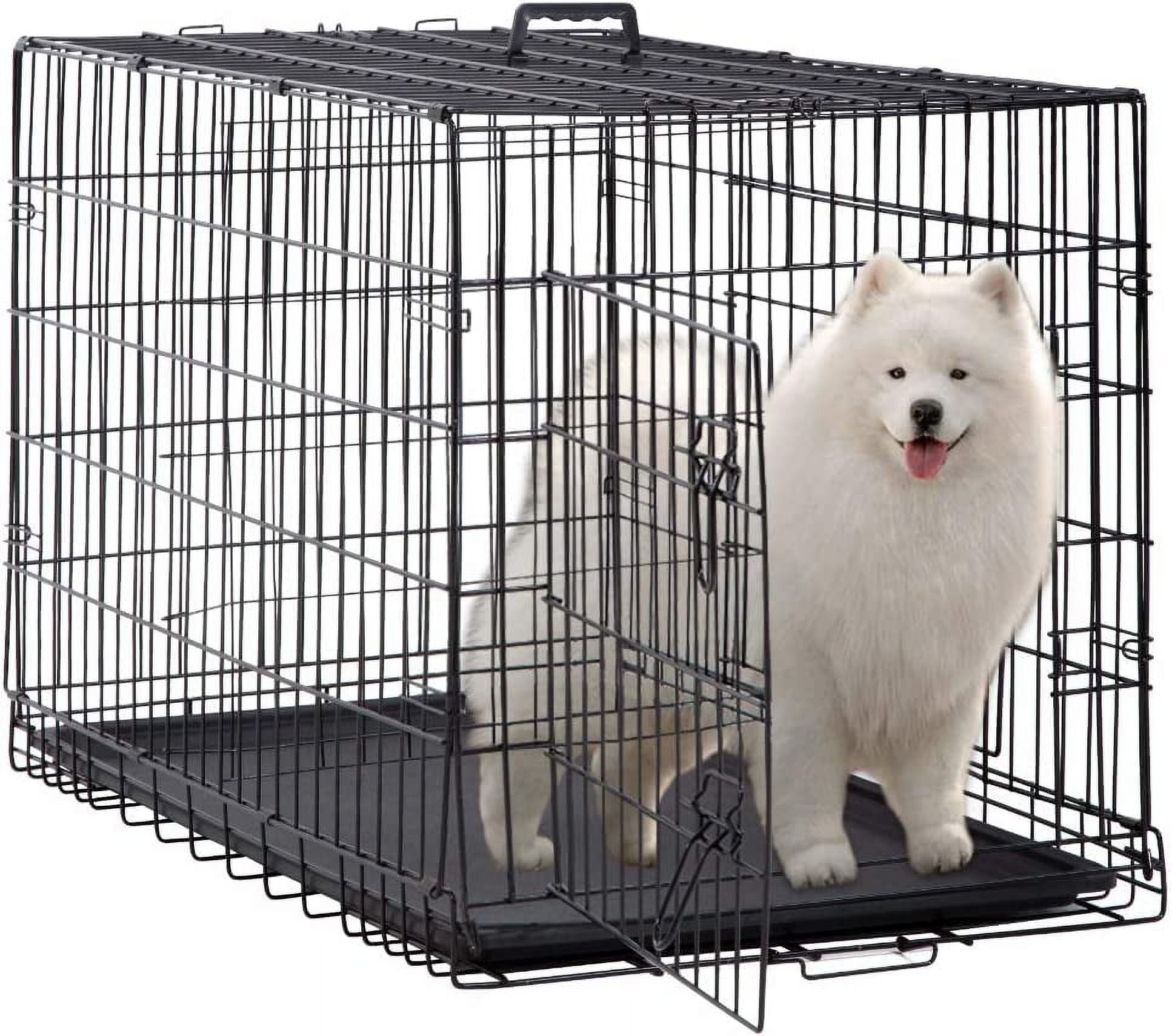 Dog Crate Large Dog Crate 48 Inch Double-Door Folding Medium Dog Kennel ...