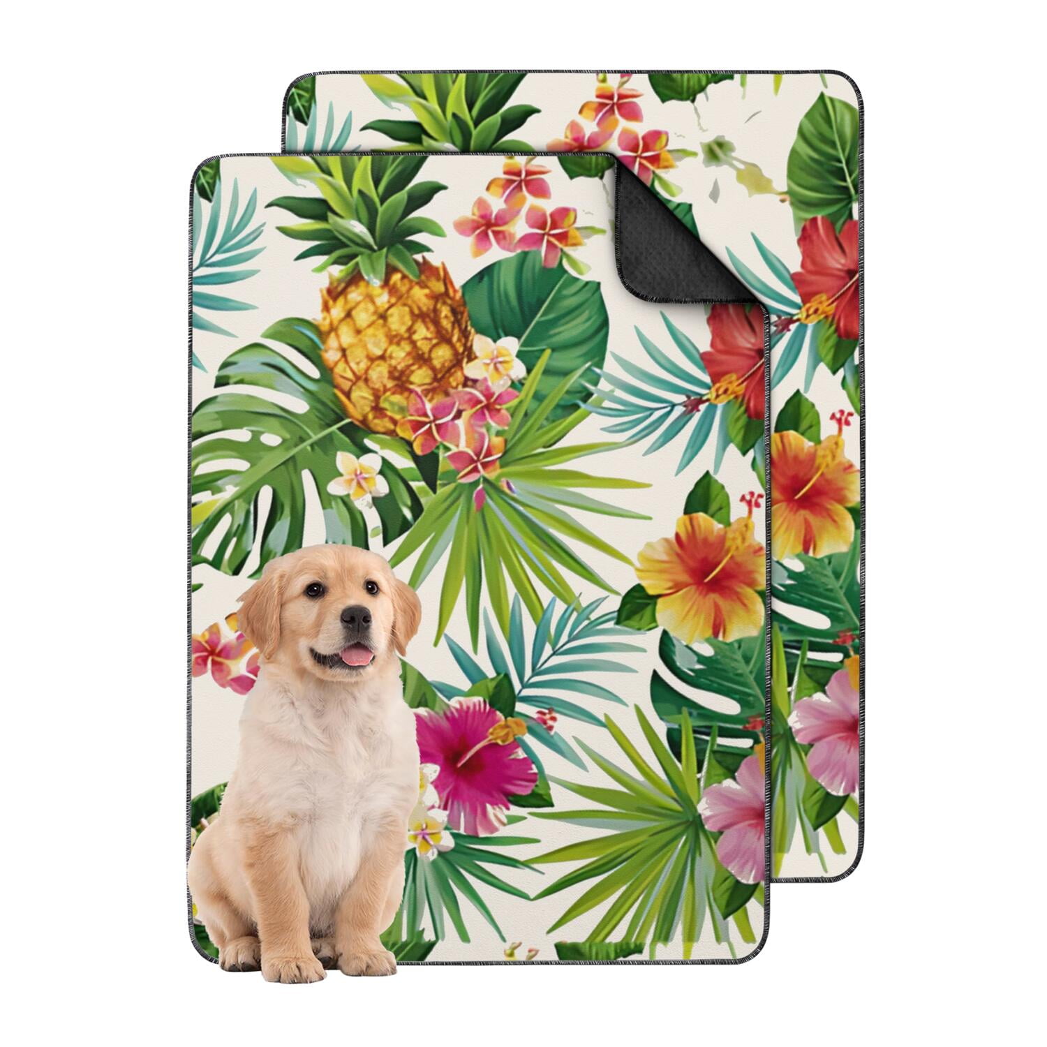 Dog Crate Mat Reusable Hawaiian Style, Washable Non-Skid Absorbent Pee ...