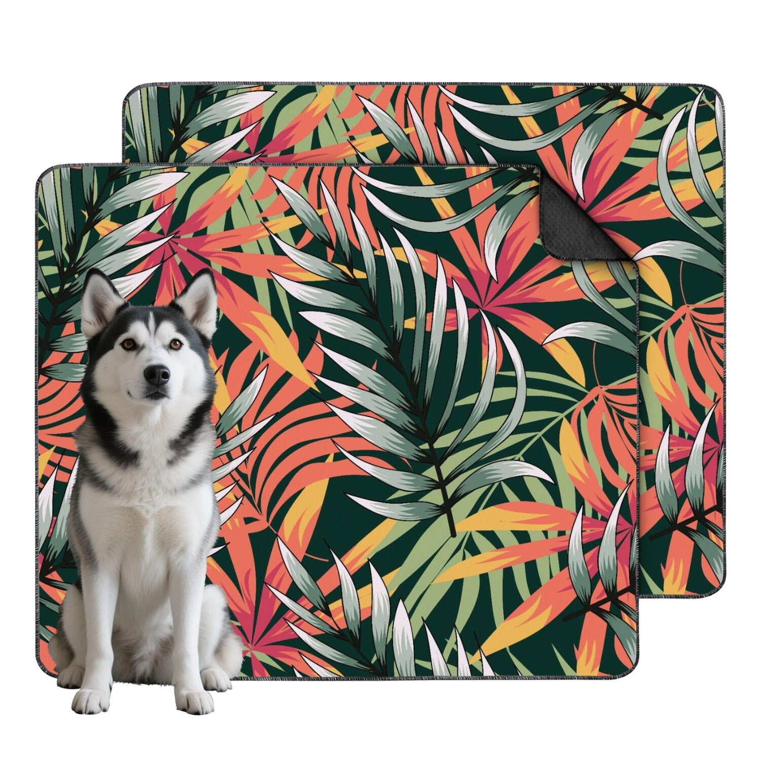 Dog Crate Mat Reusable Hawaiian Style, Washable Non-Skid Absorbent Pee ...