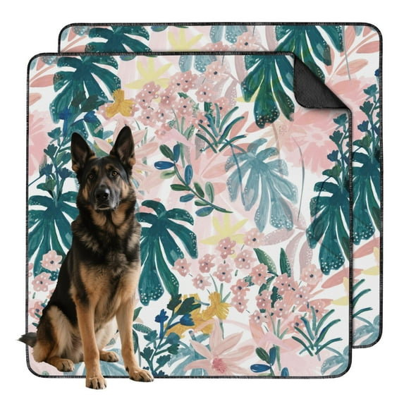 Dog Crate Mat Washable Tropical Design, Reusable Absorbent Pee Pad with ...