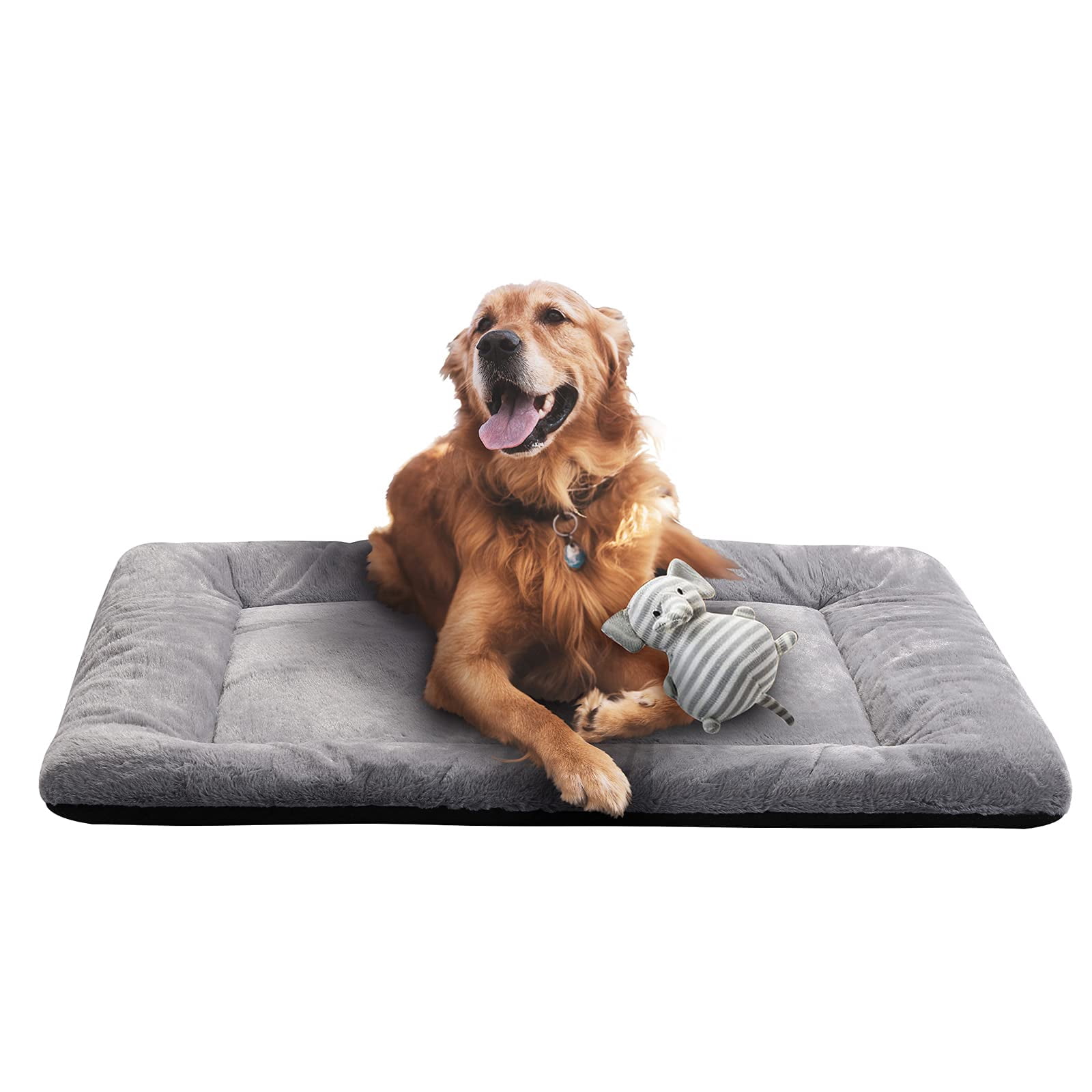 Dog Crate Pad Gray 42.0"L x 28.0"W x 1.0"Th Medium Large Dogs Sleeping ...