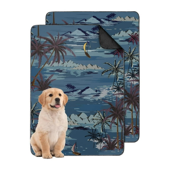 Dog Crate Pad Washable Tropical Leaves, Reusable Absorbent Pee Mat with ...