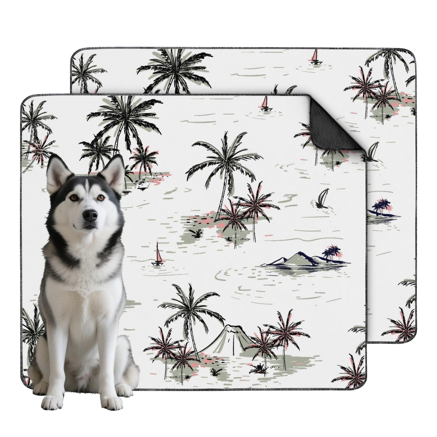 Dog Crate Pads Washable Reusable Hawaiian, Absorbent Pee Pad with Grip ...