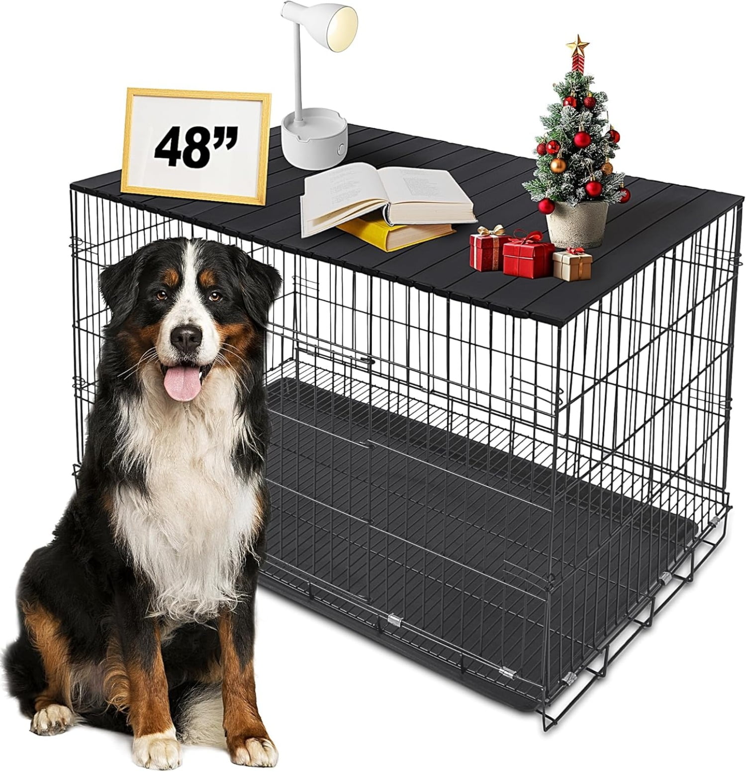 Dog Crate Topper - Aluminum Foldable Dog Kennel Topper Decorative ...