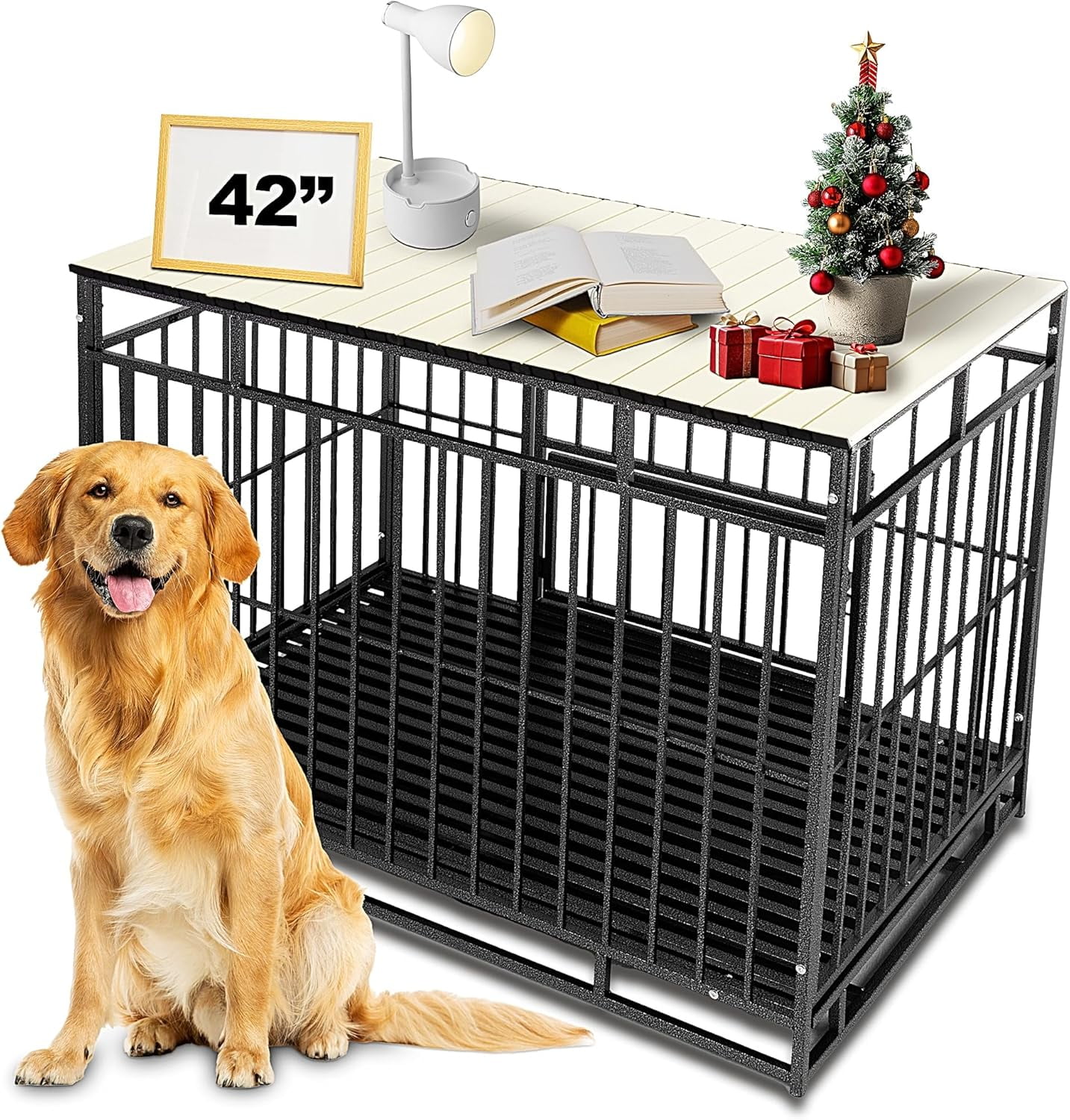Dog Crate Topper with Magnets for 42 Inch Crate - Aluminum Foldable Dog ...