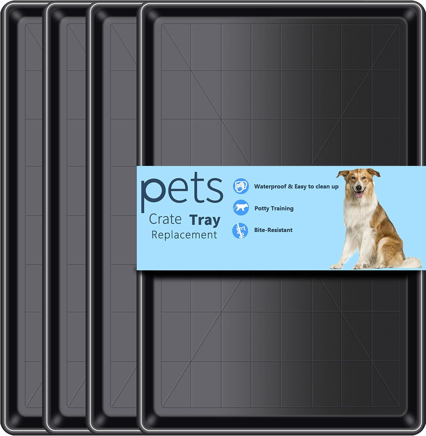 Dog Crate Tray 36" - ChewProof Replacement Pan, Easy to Clean, Easy to ...