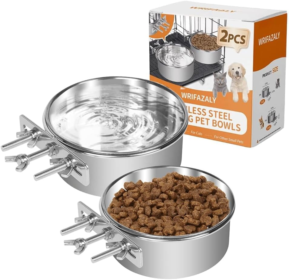 Dog Crate Water Bowl No Spill, Crate Bowls for Small Size Dog, 2 Pack ...