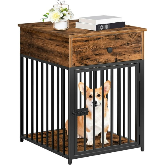 Dog Crate niture, Wooden Dog House, Decorative Dog Kennel with Drawer ...