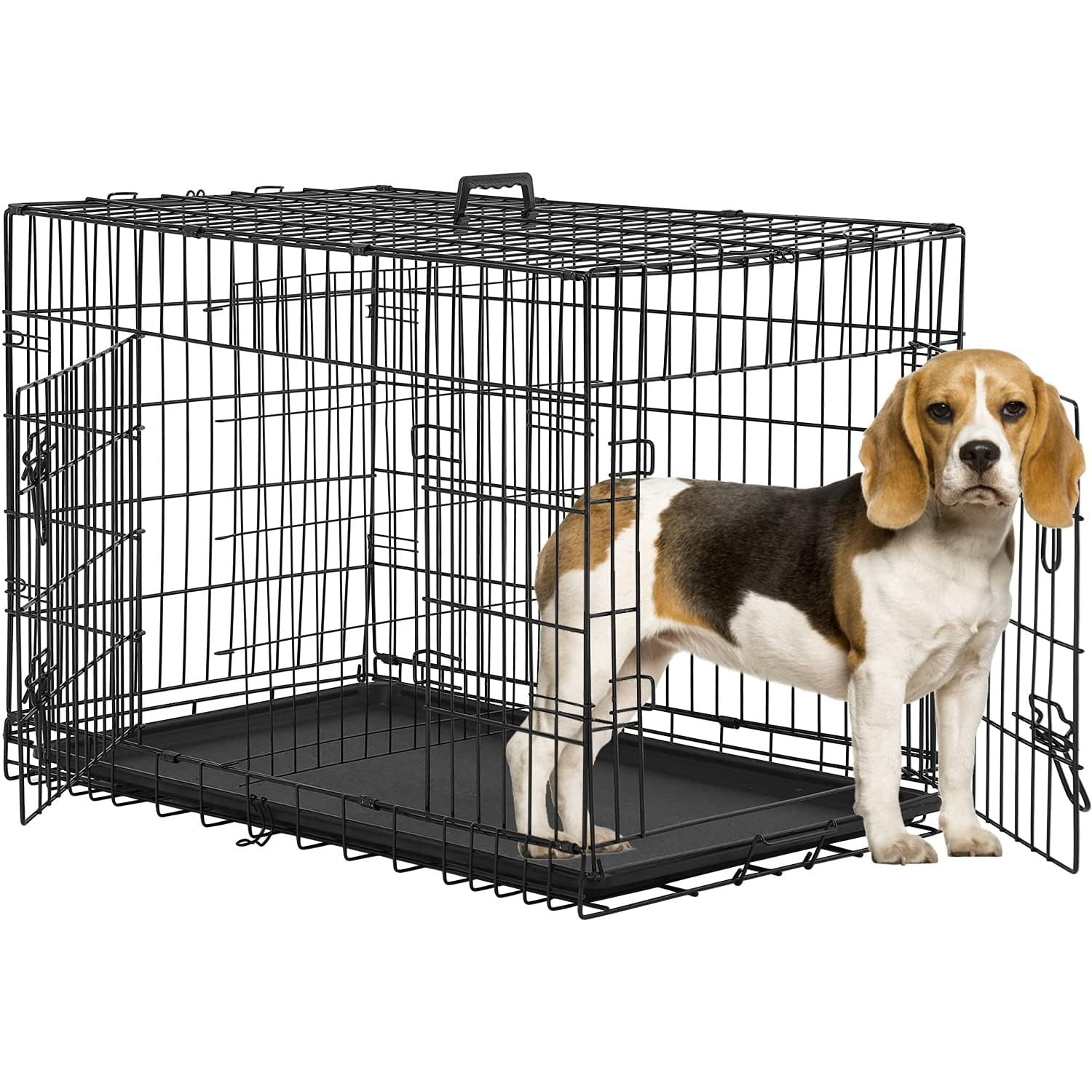 Dog Crates for Medium Small Dogs Folding Metal Wire Crates Dog Kennels ...