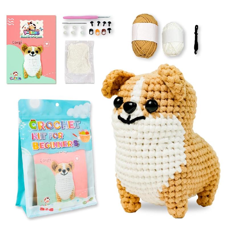 Dog Crochet Set with Step-by-Step Video Tutorial Instruction, Beginner ...