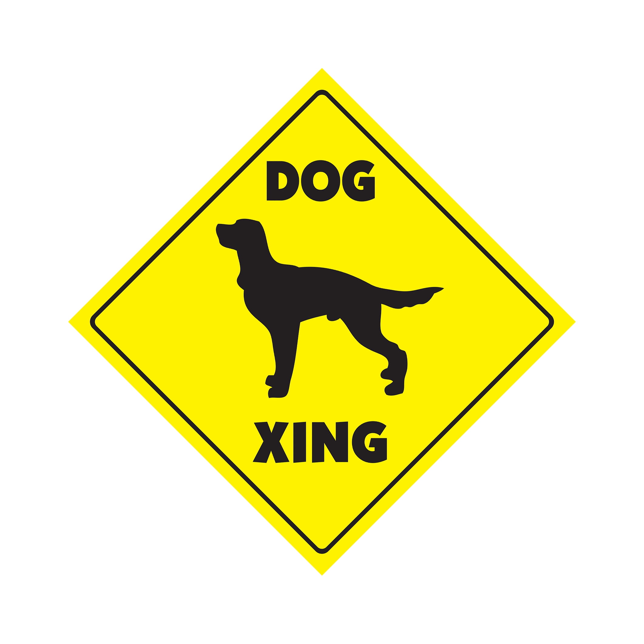 Dog Crossing Sign Zone Xing | Indoor/Outdoor | 20" Tall animals pets ...