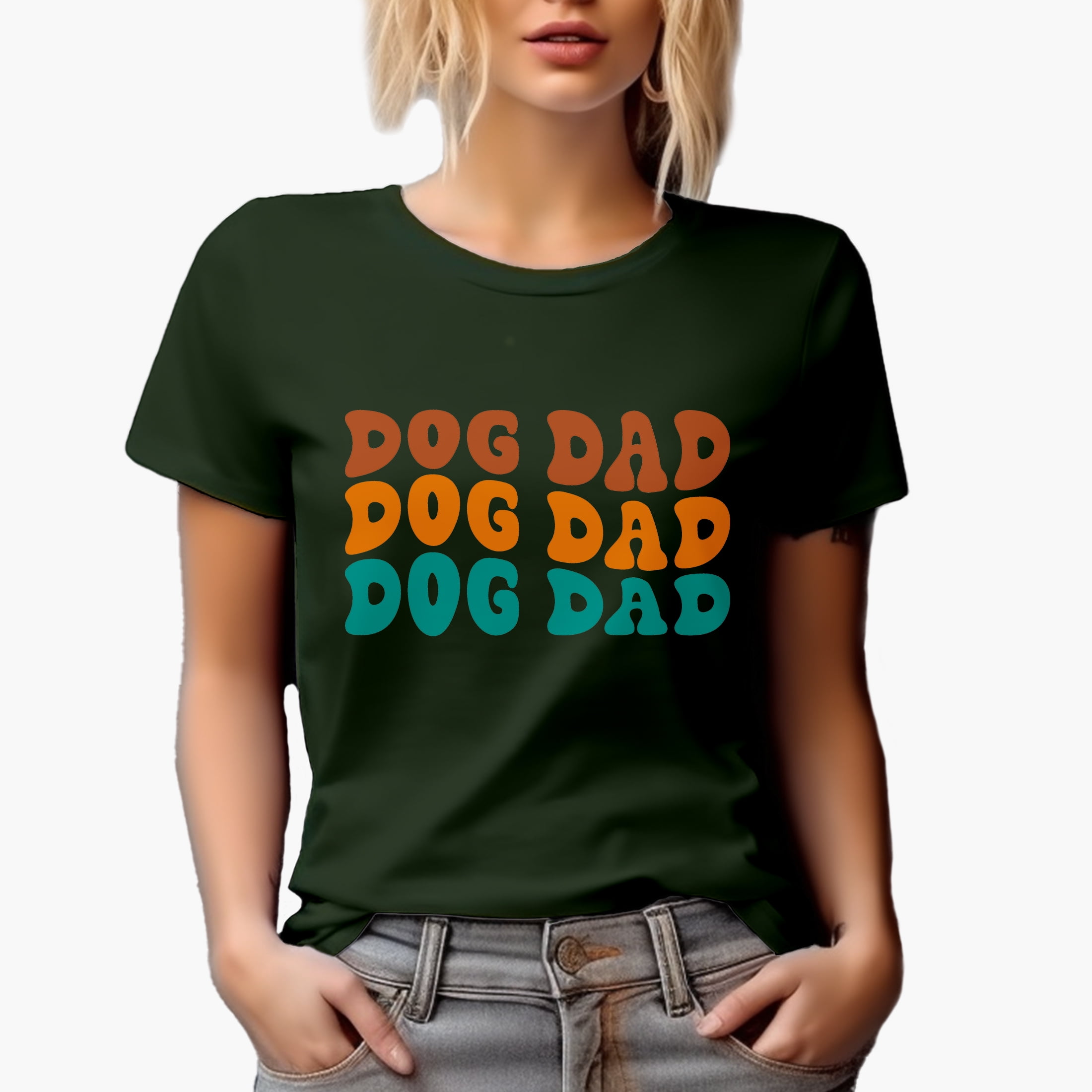 Dog Dad, Dog Parent, Owner or Lover Dads Themed, Groovy Retro Wavy Text ...