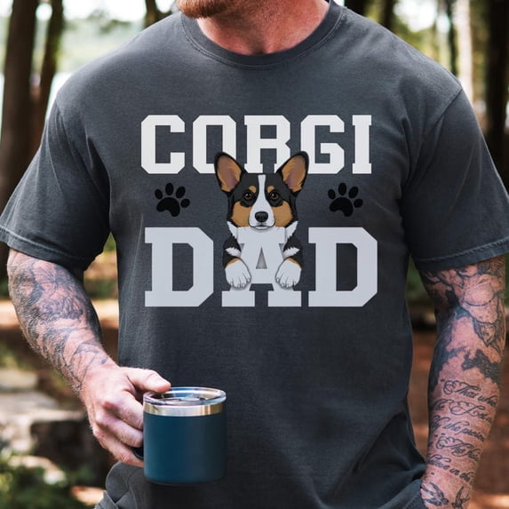 Dog Dad Graphic Tee, Welsh Corgi Shirt for Dog Lovers, Cute Everyday ...