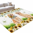 Dog Daisy Area Rugs 5x8ft Summer Yellow Sunflower Butterfly Field ...