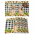 Dog Daisy Cotton Linen Placemats Set of 2, Summer Yellow Sunflower ...