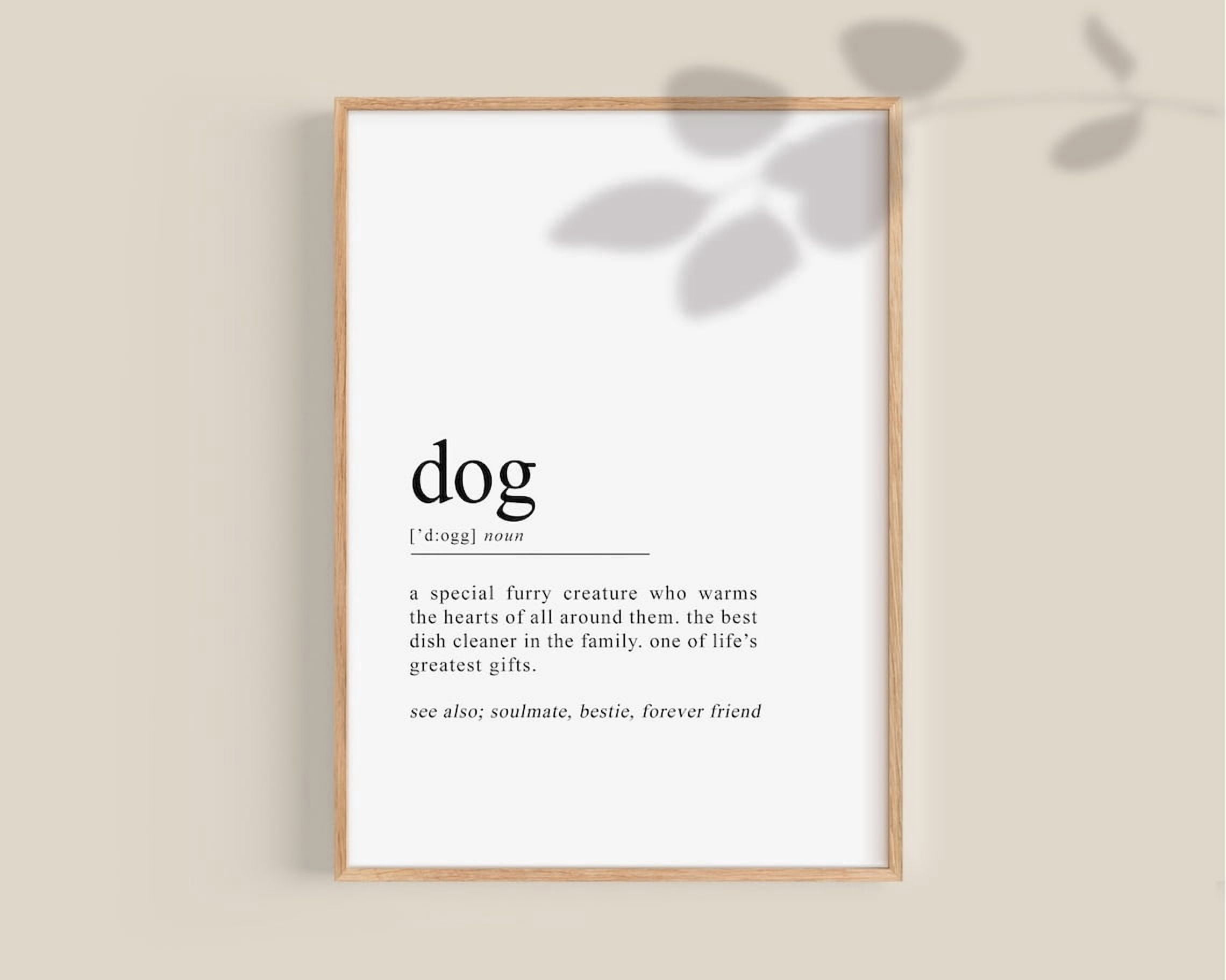 Dog Definition Poster Lover wall decor owner Mom Dad art Mama mothers ...