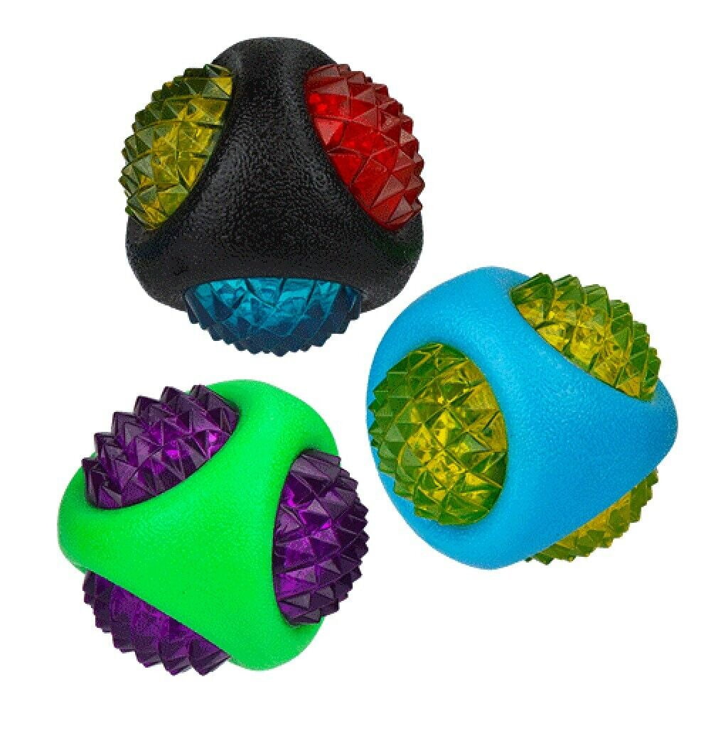Dog Dental Lighted TPR Translucent Diamond Balls 3 inch Small to Medium ...