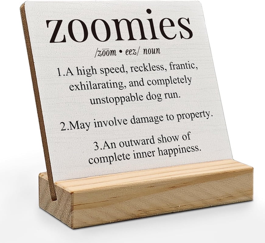 Dog Desk Decor, Dog Lover Owner Gifts Wood Plaque, Dog Signs For Home ...