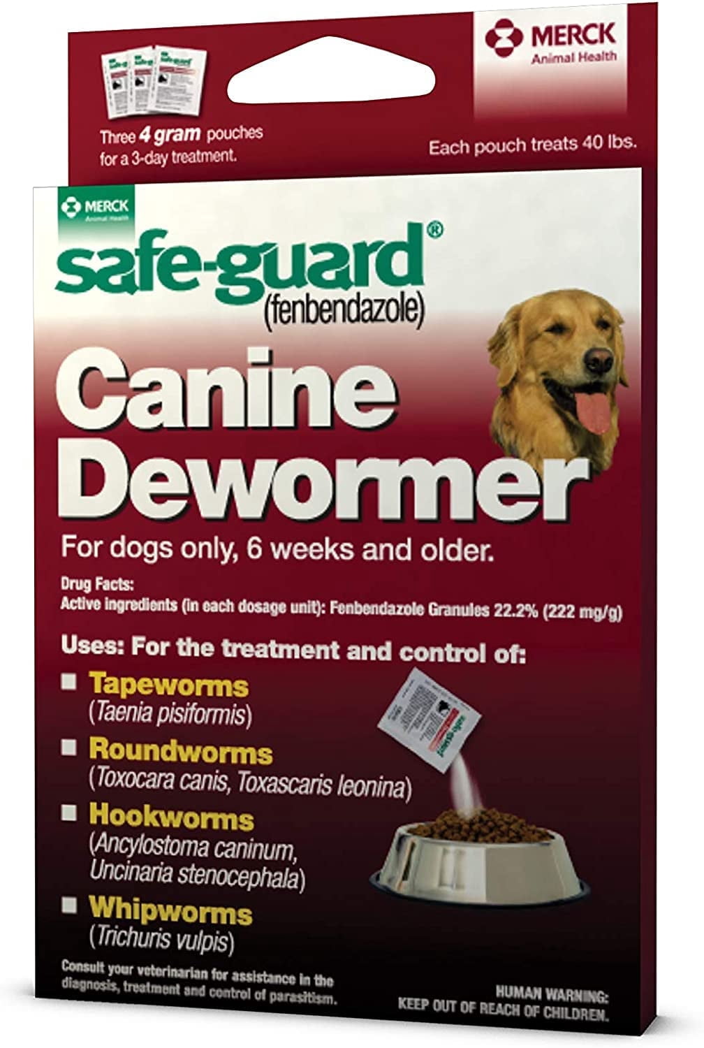 Dog Dewormer Canine, Pet Wormer, 4gr, Treats Dogs over 6 weeks ...