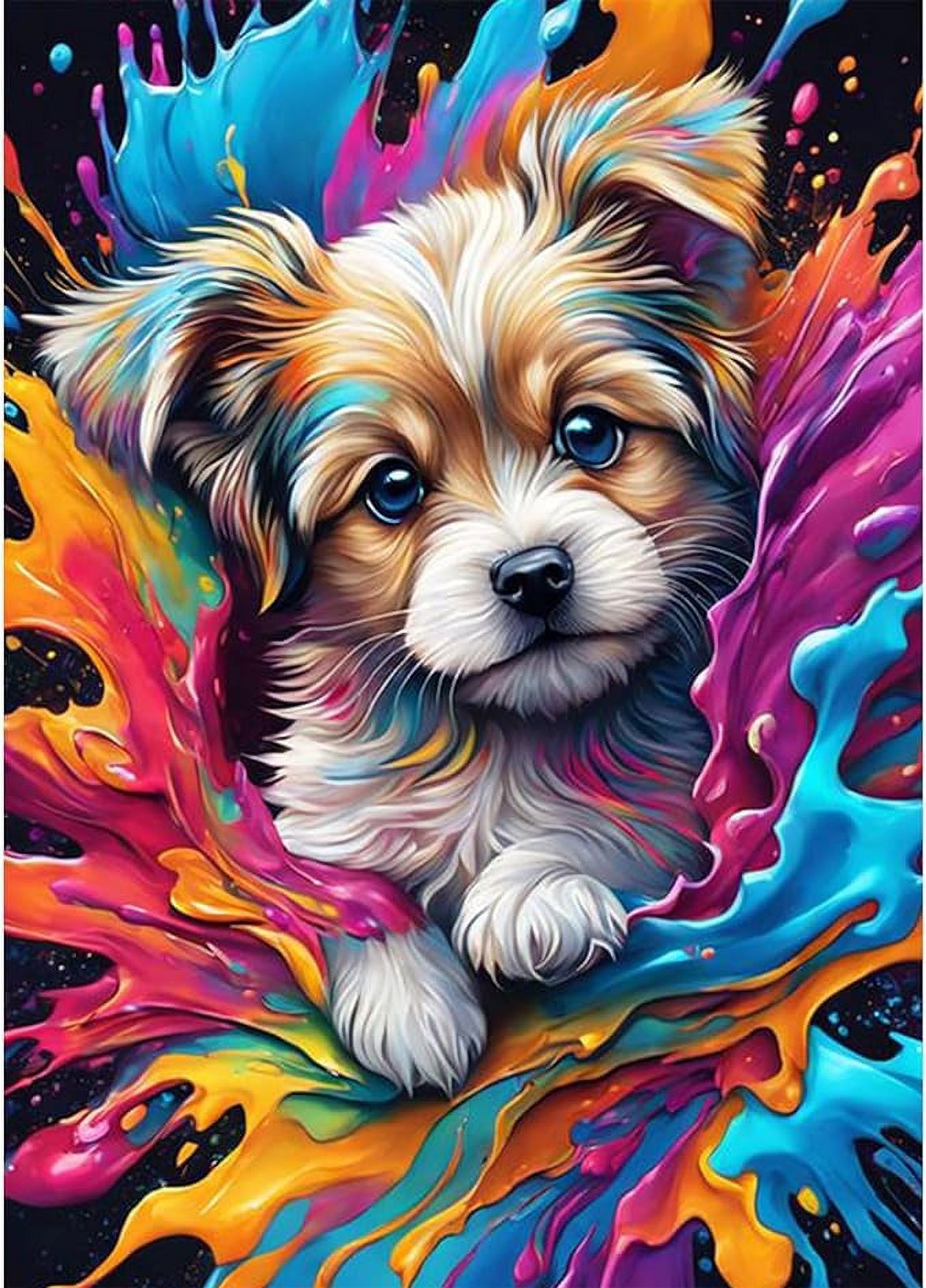 Dog Diamond Art Kits, Animal Diamond Art Kits for Adults 5D, Colorful ...