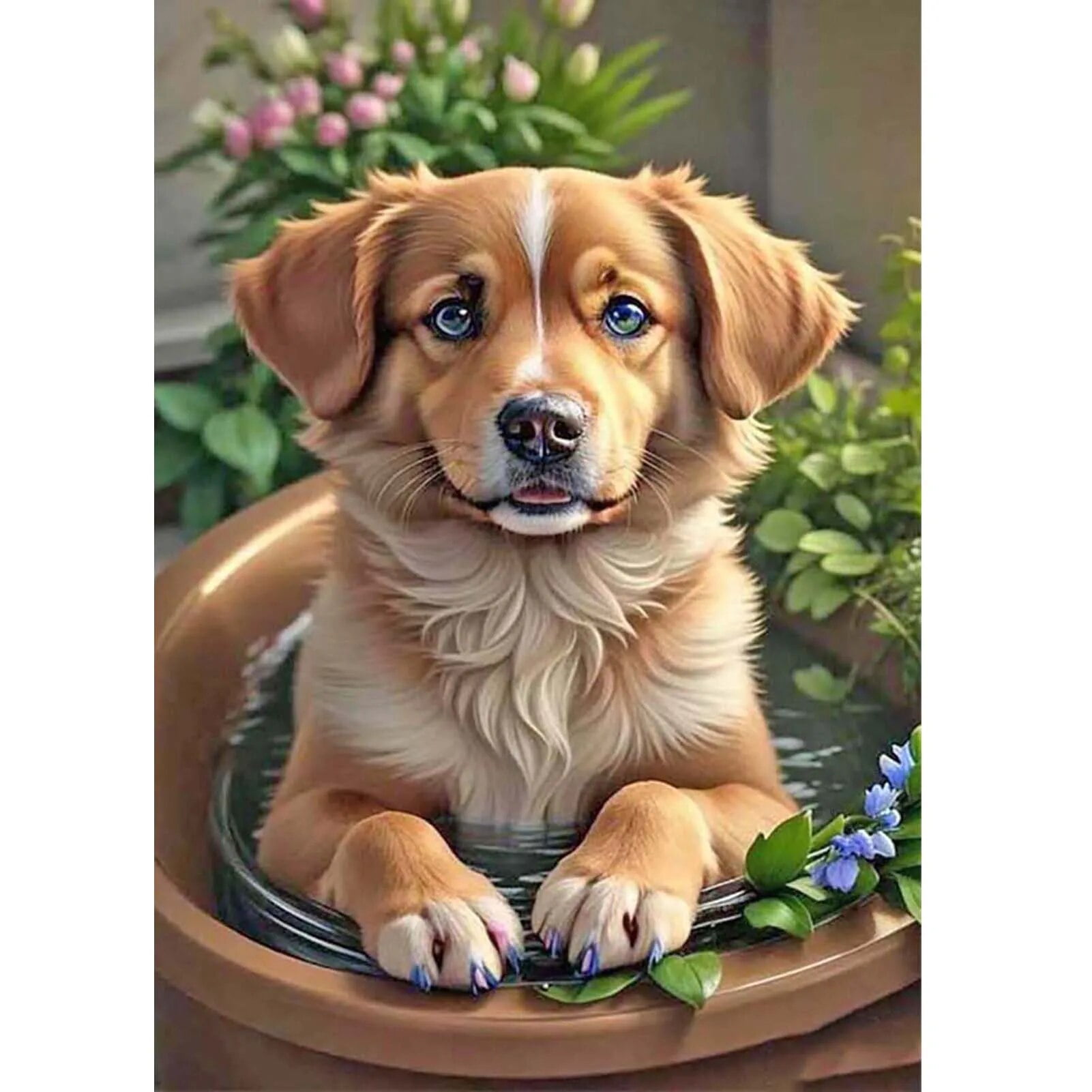 Dog Diamond Art Kits - DIY 5D Diamond Art Animal, Full Round Drill ...