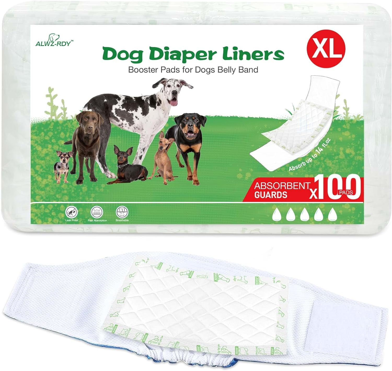 Dog Diaper Liners 130ct, Super Leak Proof and Absorption Disposable Dog ...