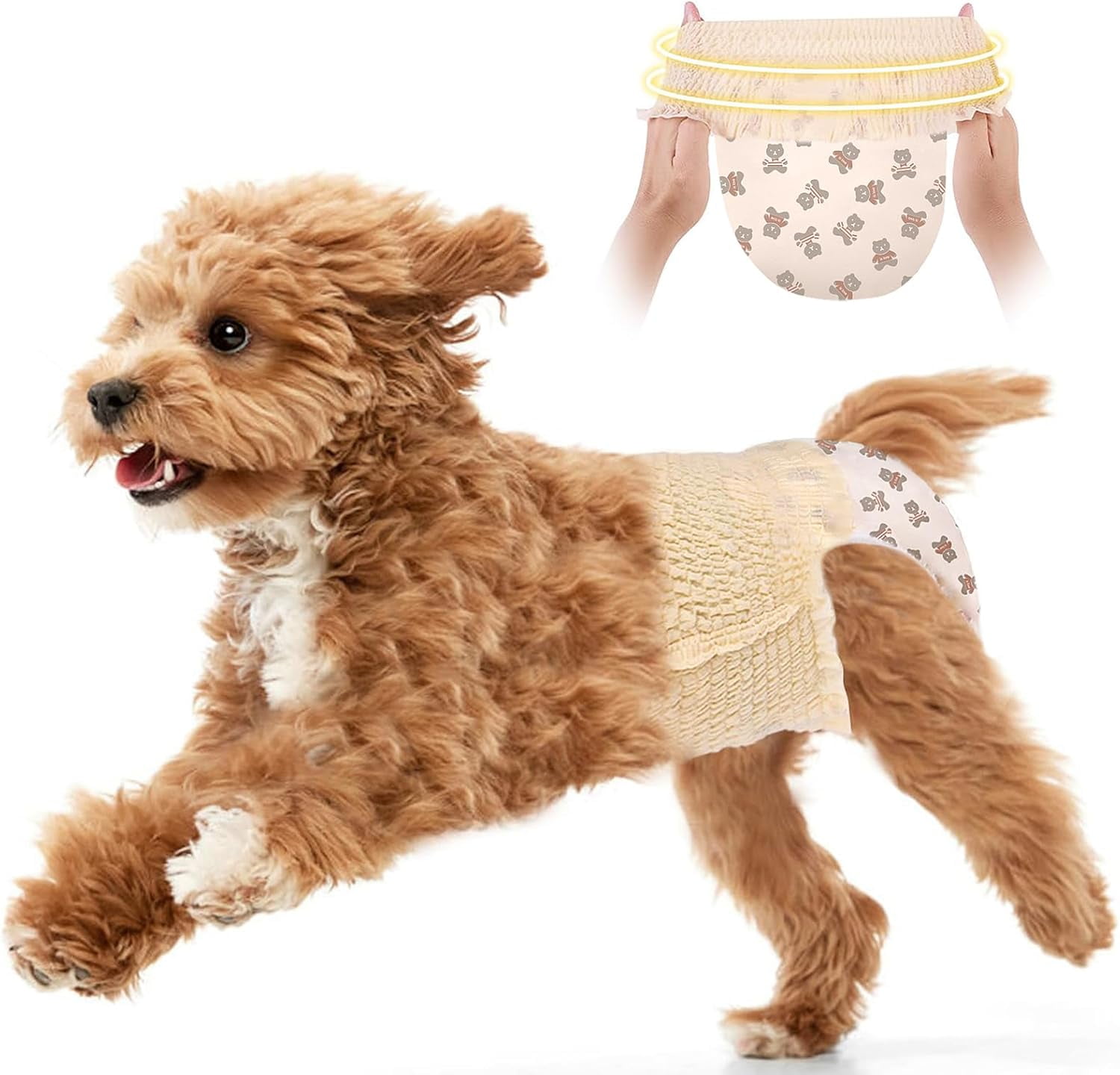 Dog Diapers Female, Disposable Diapers for Female Dog with Stretchy ...