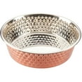 Dog Dish Stylish Hammered Copper Tone Stainless Honeycomb Design Non ...