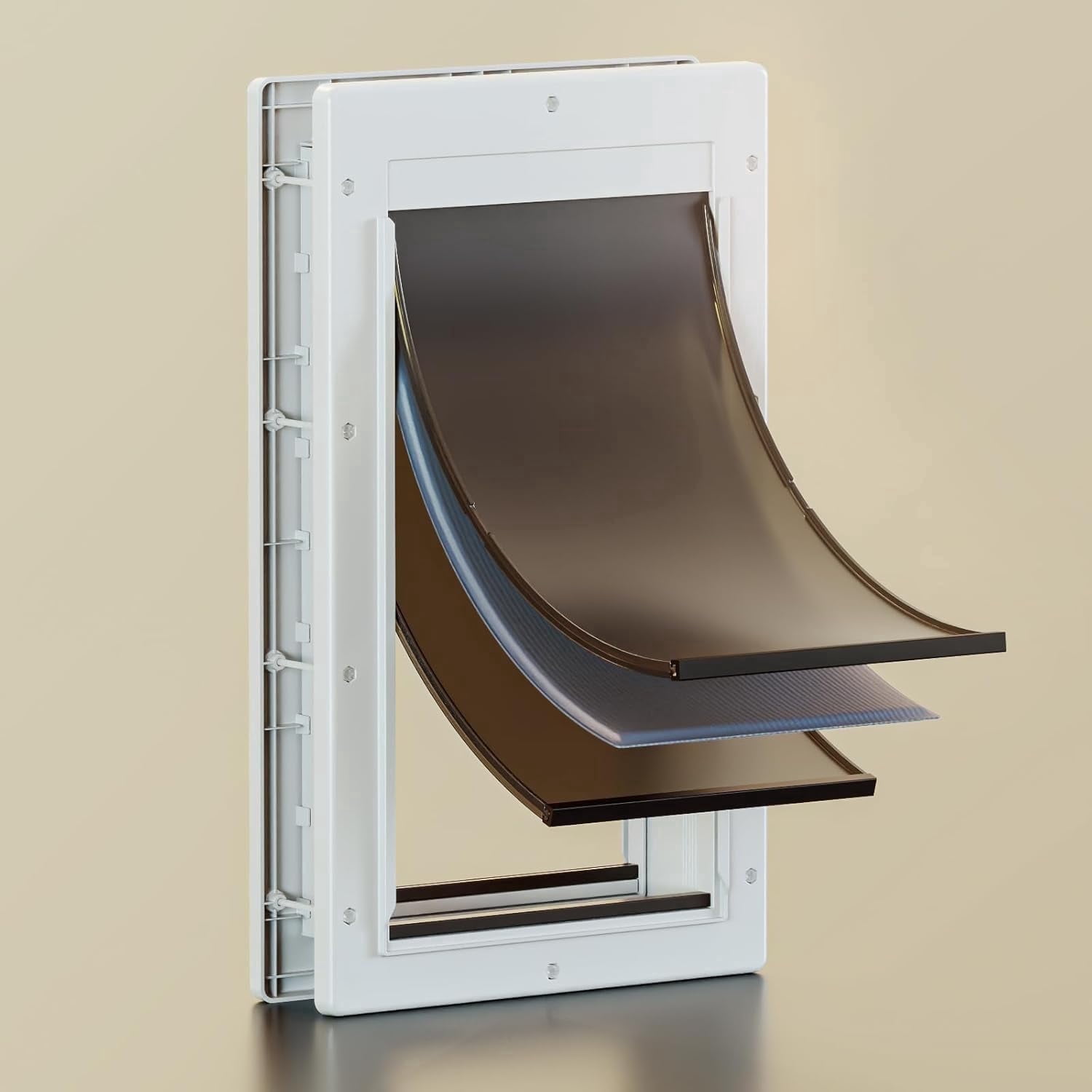 Dog Door 3-Flap Large Doggie Door Never Rust Plastic Doggy Door Pet ...