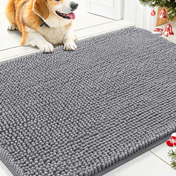 Dog Door Mat for Muddy Paws 30x20, Absorbs Moisture and Dirt Doormat ...