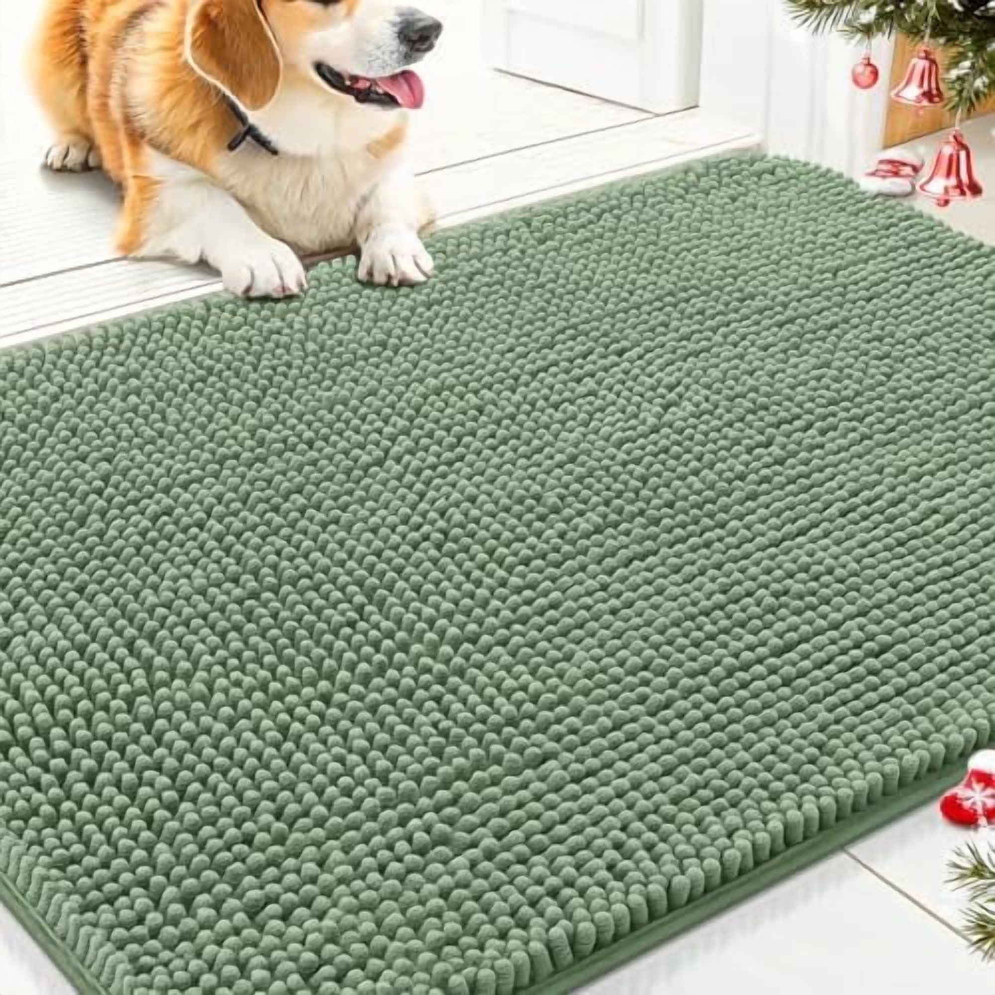 Dog Door Mat for Muddy Paws 30x20, Absorbs Moisture and Dirt Doormat ...