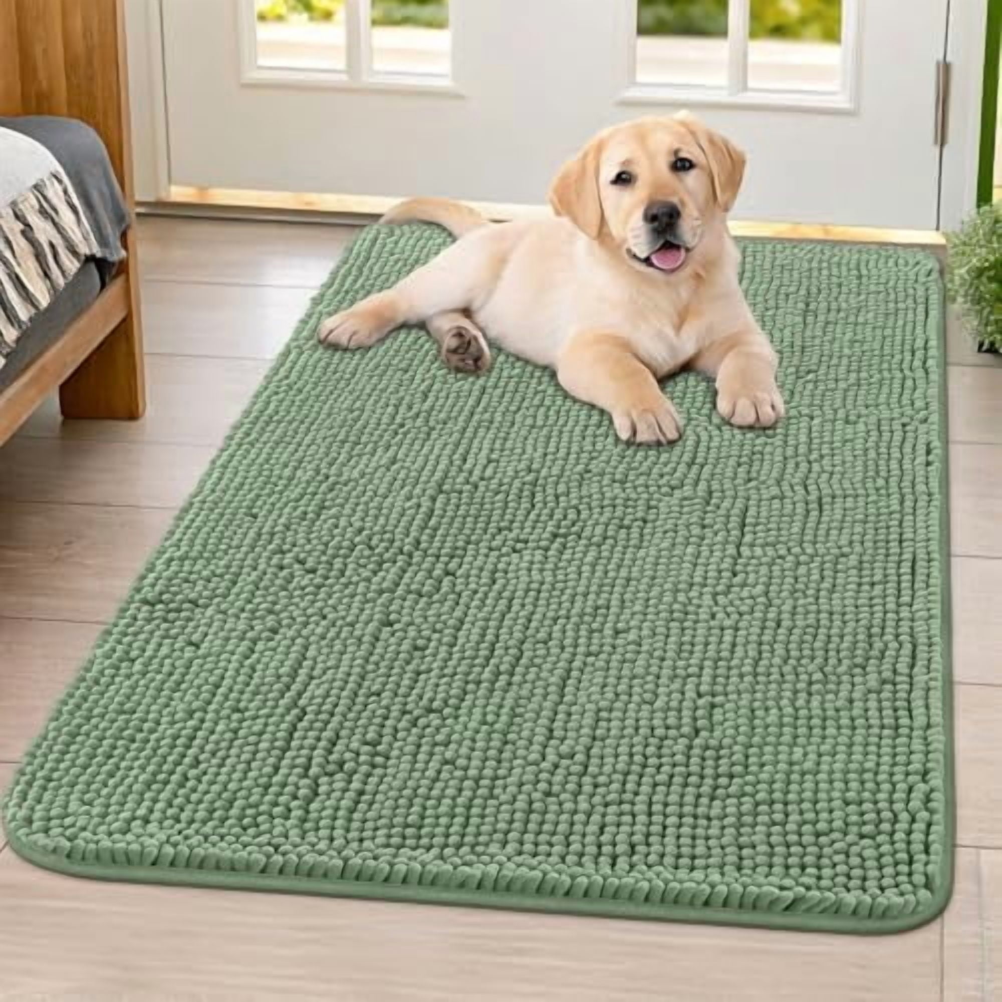 Dog Door Mat for Muddy Paws 40x32, Absorbs Moisture and Dirt Doormat ...