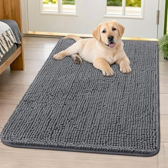 Dog Door Mat for Muddy Paws 40x32, Absorbs Moisture and Dirt Doormat ...