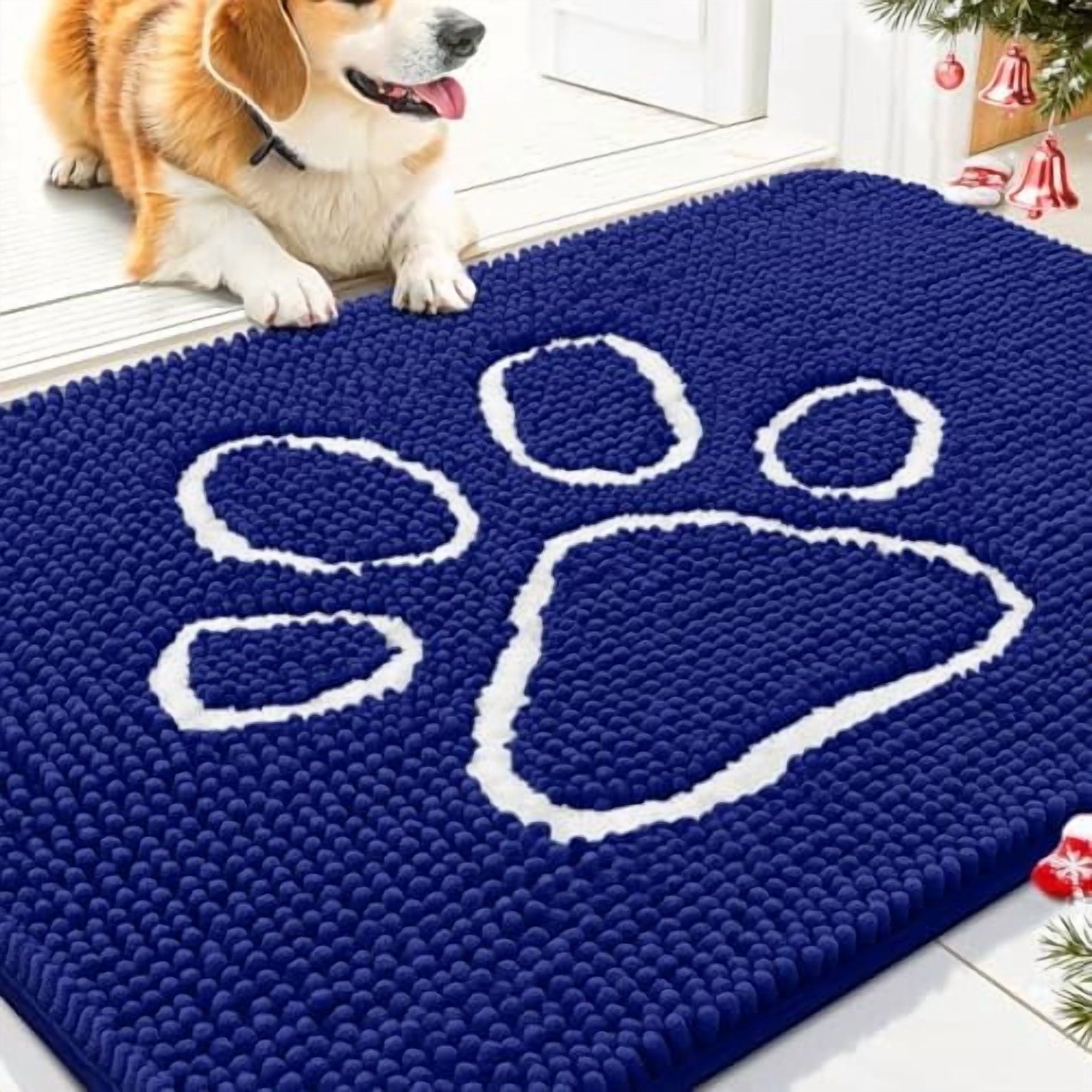 Dog Door Mat for Muddy Paws, Absorbent Dirt Trapper Non Slip Quick Dry ...
