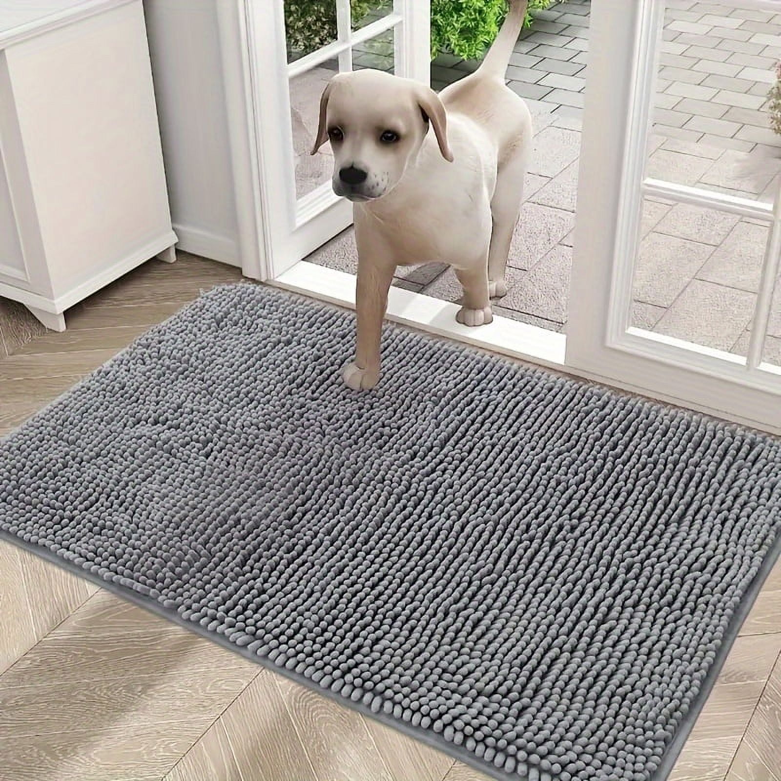 Fuzilin Dog Door Mat, Absorbent Washable Quick Dry Mud Rug for Dogs ...