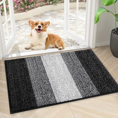 Dog Door Mat for Muddy Paws, Absorbs Moisture and Dirt, Low-Profile ...